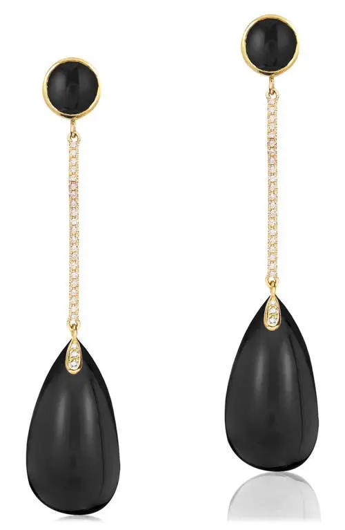 Goshwara Naughty Cabochon Drop Earrings - Black