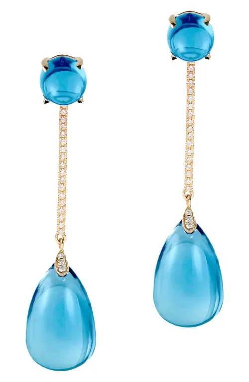 Goshwara Naught Cabochon Drop Earrings - Pale Blue
