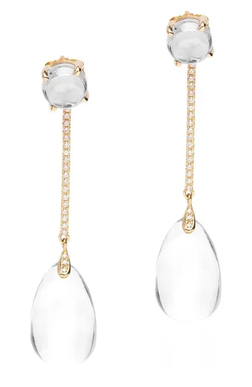 Goshwara Naught Cabochon Drop Earrings - White