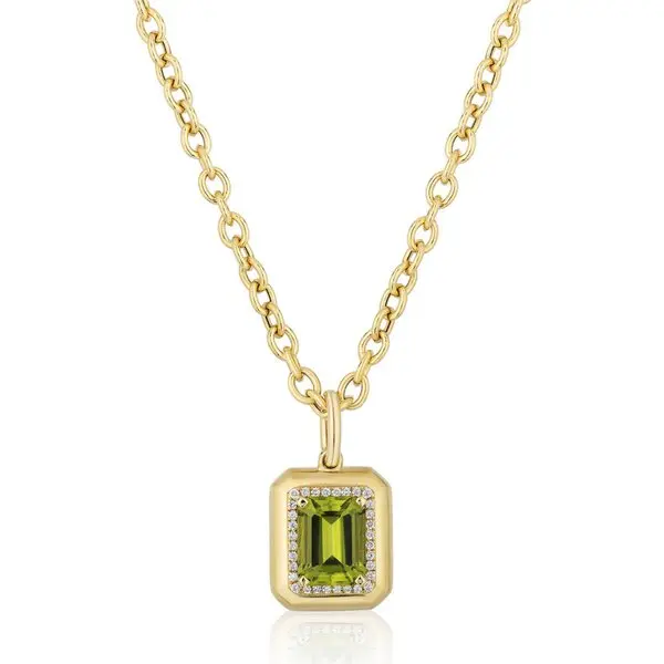 Goshwara Emerald Cut Pendant Necklace - Bright Green