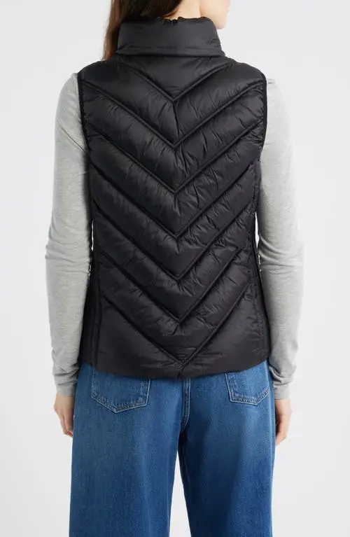 Michael Kors Chevron-quilted Puffer Vest With Removable Hood