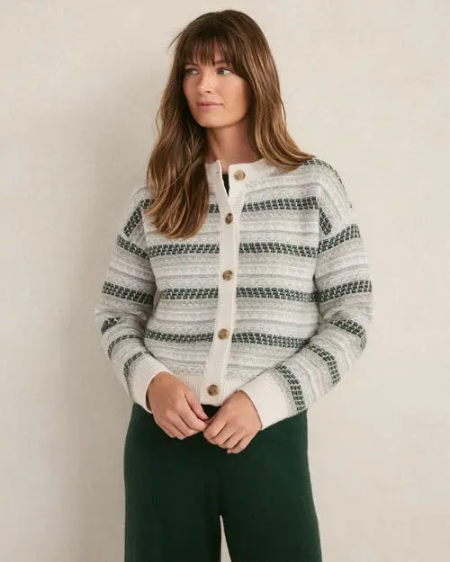 HAVEN WELL WITHIN Wool Blend Fair Isle Cardigan