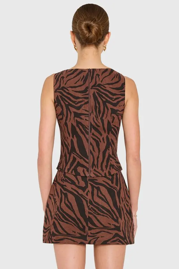 Amanda Uprichard Ines Animal Print Top