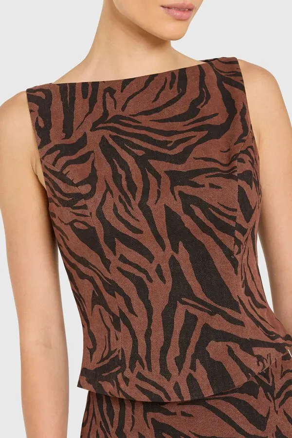 Amanda Uprichard Ines Animal Print Top