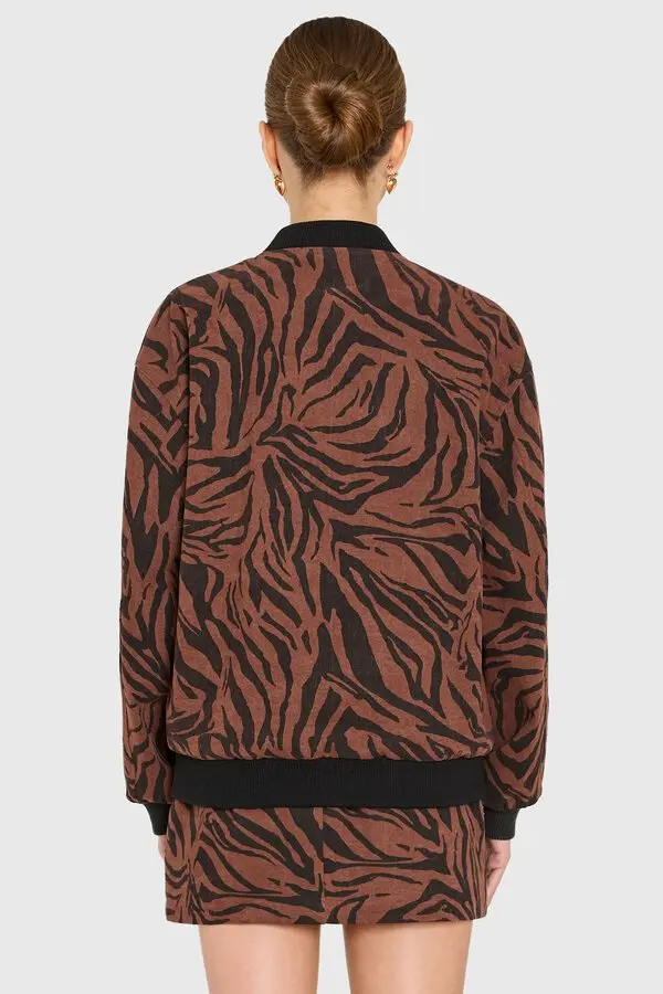 Amanda Uprichard Vero Bomber Jacket Animal Print