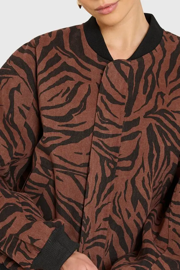 Amanda Uprichard Vero Bomber Jacket Animal Print