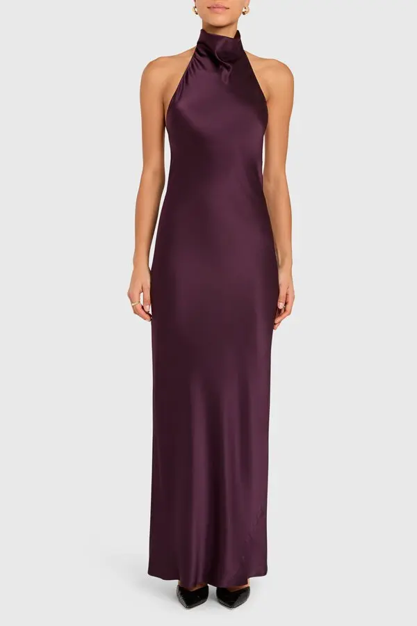 Amanda Uprichard Santana Gown - Black Cherry
