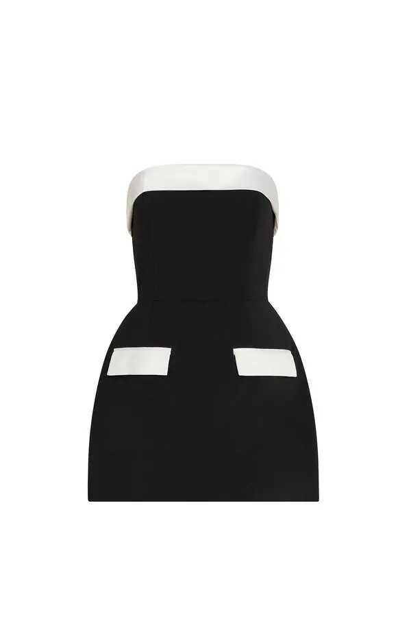 Amanda Uprichard Lucienne Skort Romper - Black Ivory