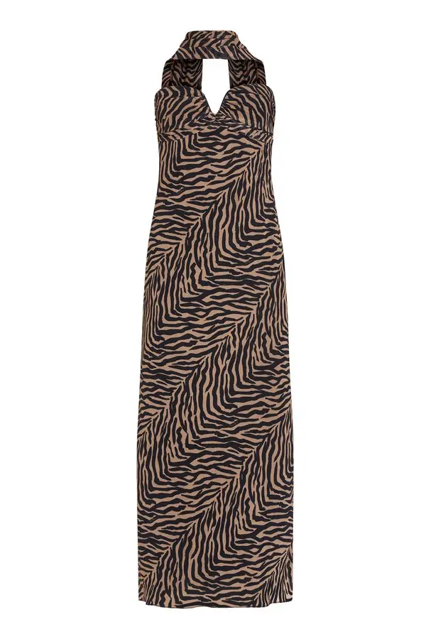 Amanda Uprichard Lara Strapless Midi Dress With Detachable Scarf