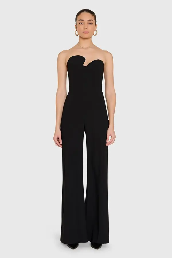 Amanda Uprichard Strapless Puzzle Jumpsuit - Black