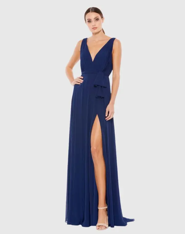 Mac Duggal A-line Chiffon Gown - Midnight