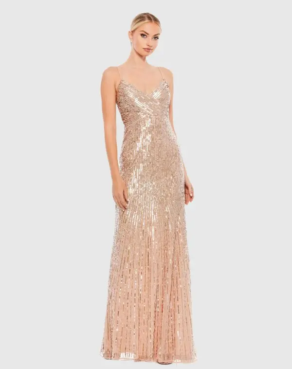 Mac Duggal Sequin Embellished Evening Gown