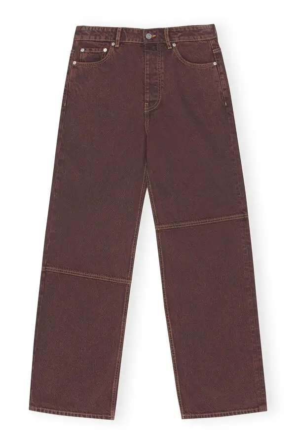 GANNI Overdyed Bleach Isey Jeans - Shaved Chocolate