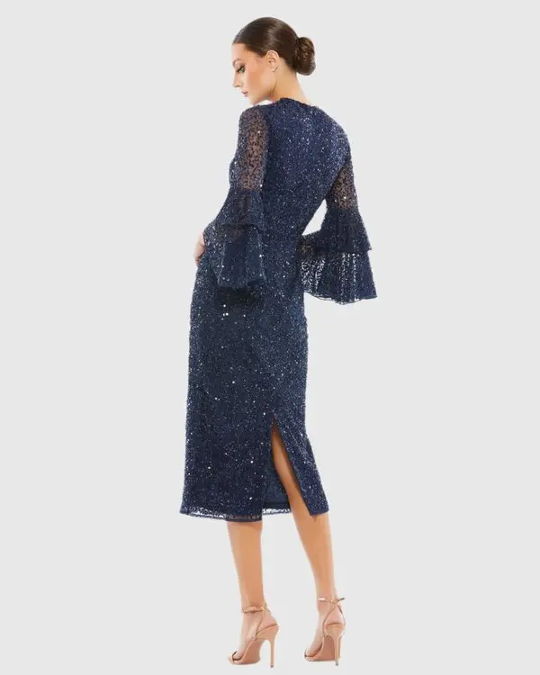 black midi dress puff sleeves Black Puff Sleeve Dress