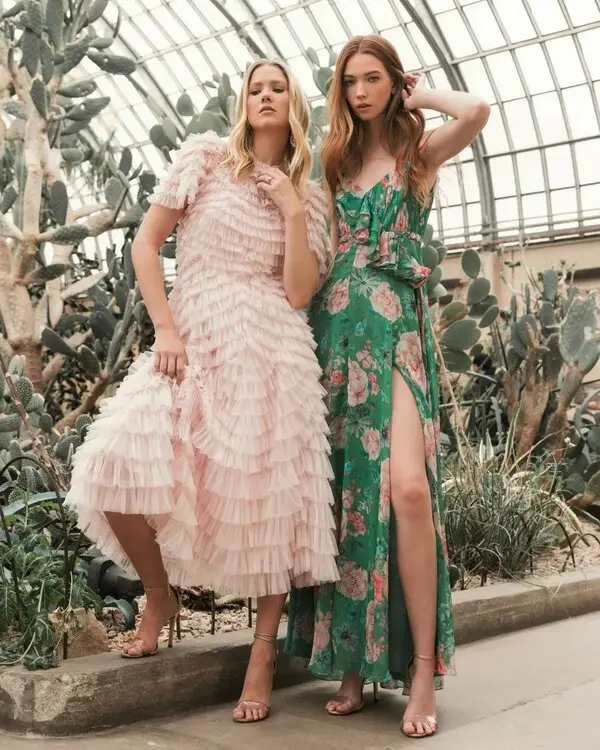 Mac Duggal Floral-printed Chiffon Maxi Dress