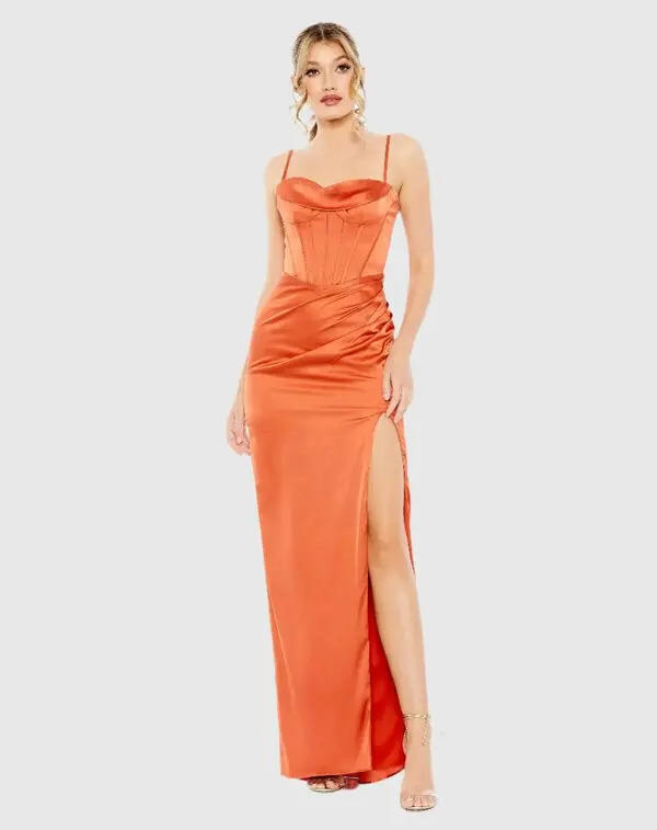 Mac Duggal Charmeuse Corset Gown