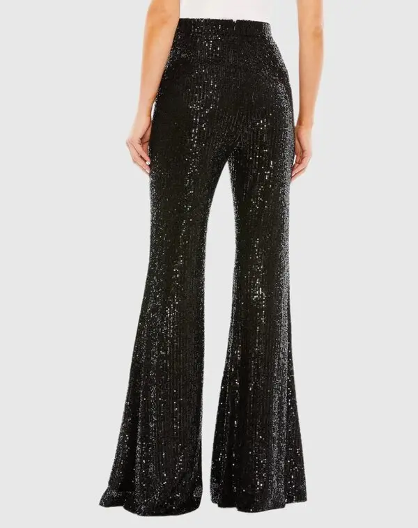 Mac Duggal Sequin Flare Evening Pants