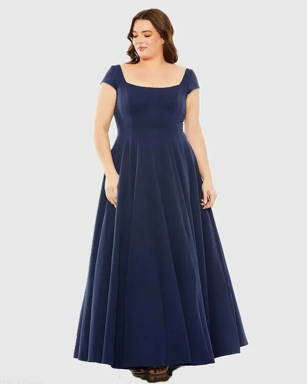 Mac Duggal Crepe Ball Gown - Navy