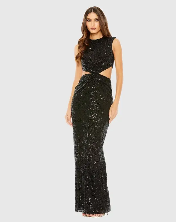 Mac Duggal Sequin Gown With Cutout