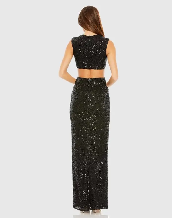 Mac Duggal Sequin Gown With Cutout