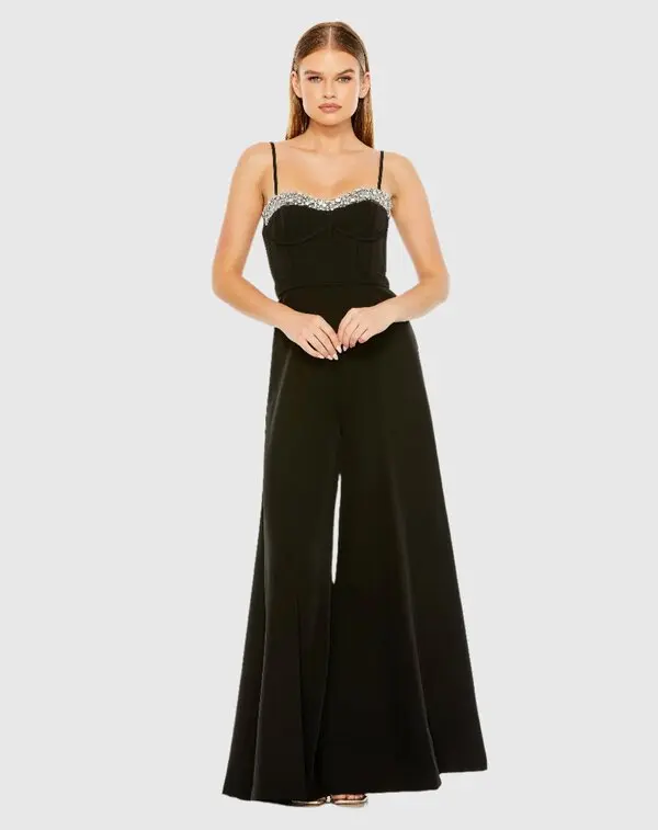 Mac Duggal Sleeveless Flared Leg Jumpsuit - Black