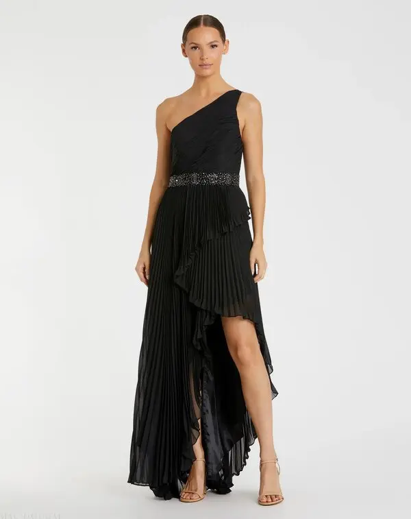 Mac Duggal One-shoulder Gown With Strappy Open Back