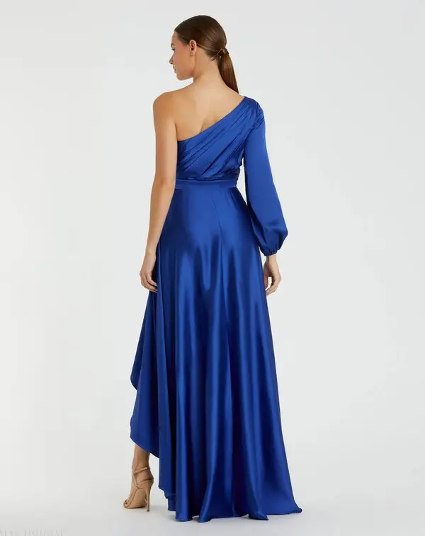 Mac Duggal One-shoulder Hi-low Gown - Blue