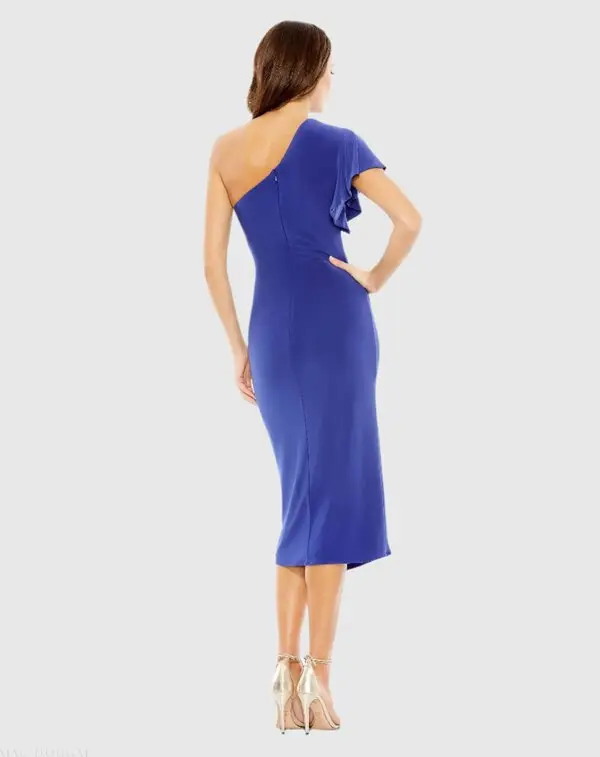 Mac Duggal One-shoulder Midi-length Jersey Dress
