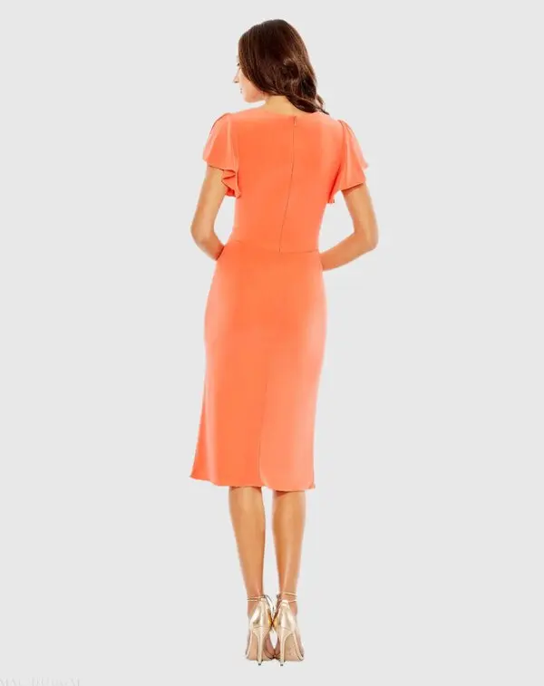 midi dress tie back Melrose Satin Tie-Back Midi Dress