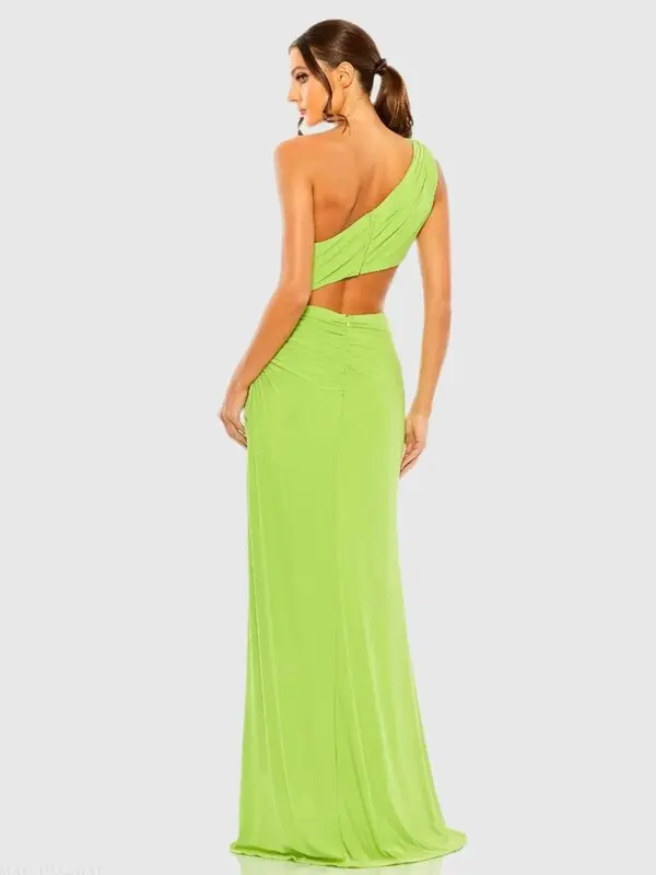Mac Duggal One-shoulder Cut-out Gown - Green
