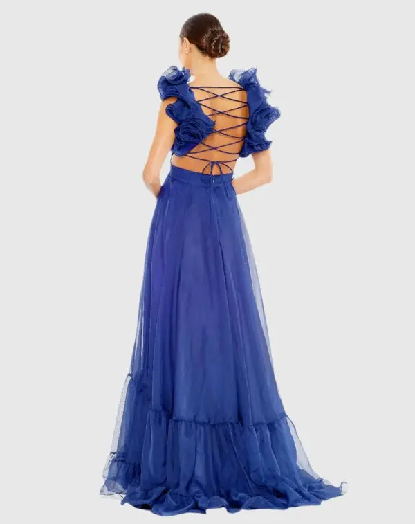 Mac Duggal Iconic Ruffle Gown - Blue