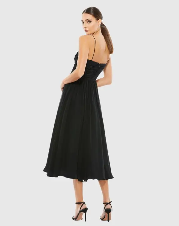 Mac Duggal Sleeveless Flowy Midi Dress - Black