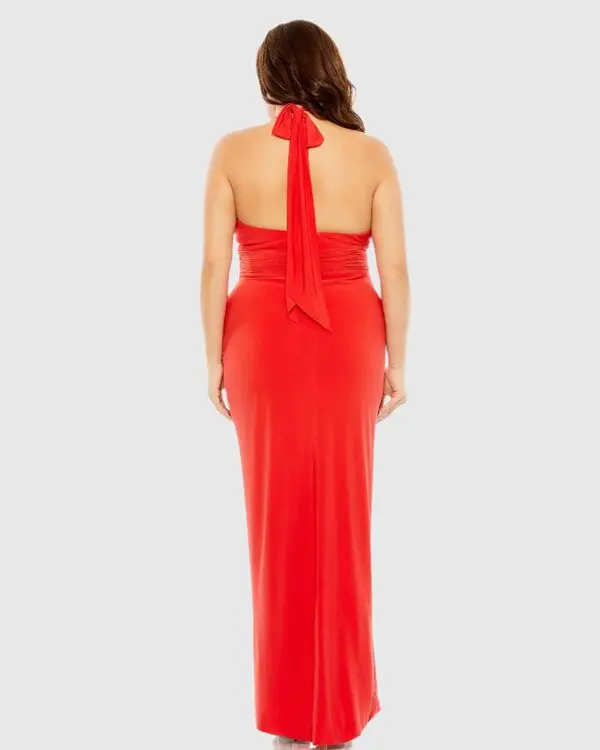 Mac Duggal Sleeveless Halter Gown
