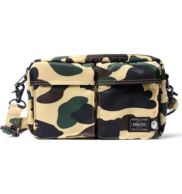 BAPE X Porter 1st Camo Double Pocket Shoulder Bag - Yellow
