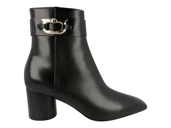 FERRAGAMO Placida Leather Booties - Black