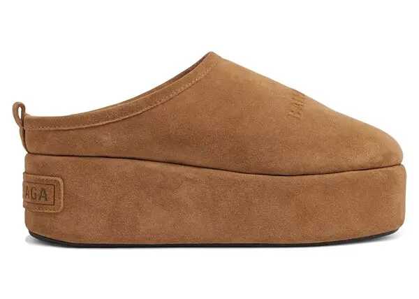 Balenciaga Alaska Soft Platform Mules - Brown/white