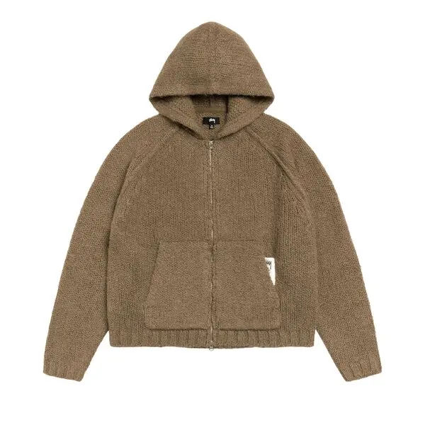 StÜssy Chunky Knit Zip Up Hoodie