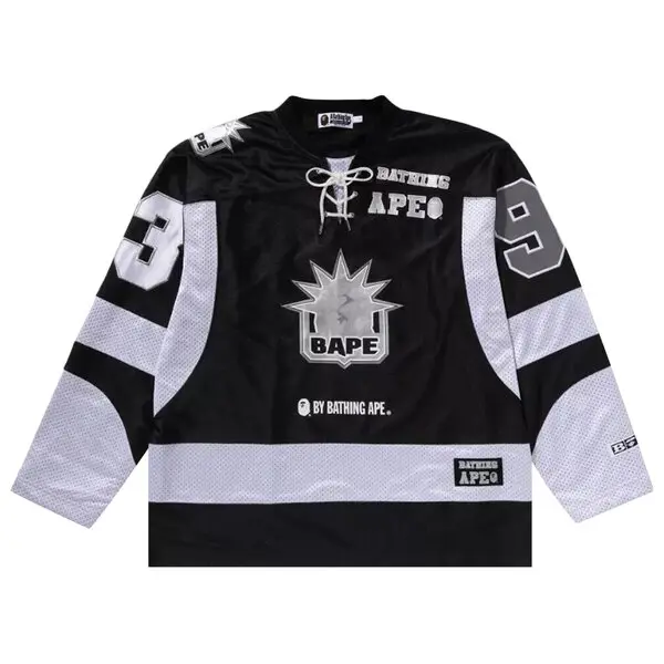 A BATHING APE Multi Logo Long-sleeve Ice Hockey Jersey
