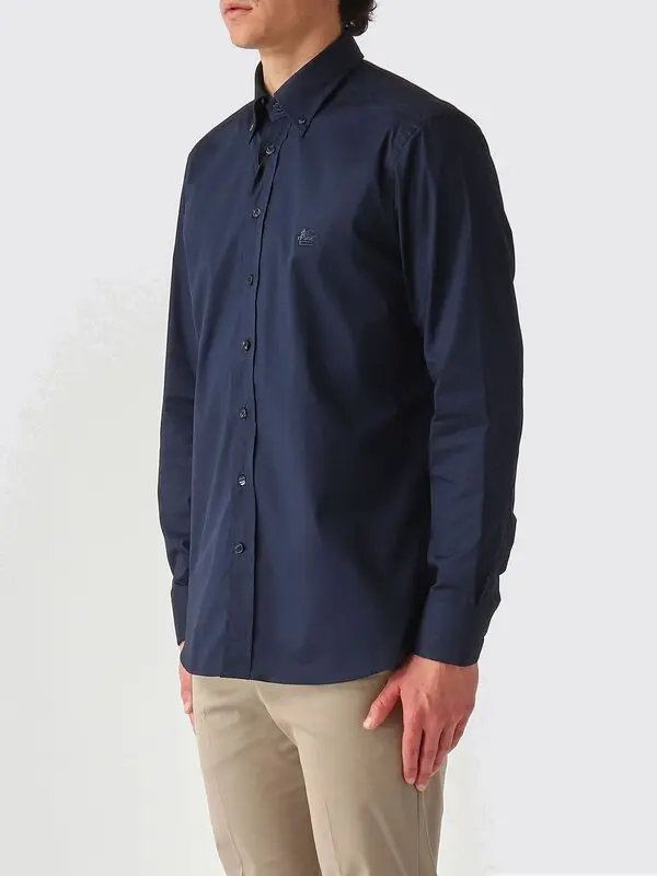 Etro Classic Stretch Cotton Shirt - Navy
