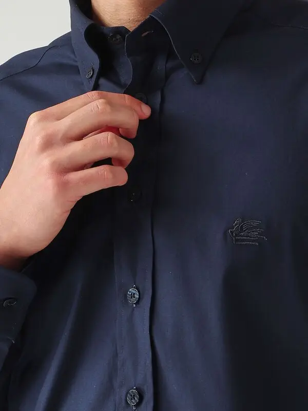 Etro Classic Stretch Cotton Shirt - Navy