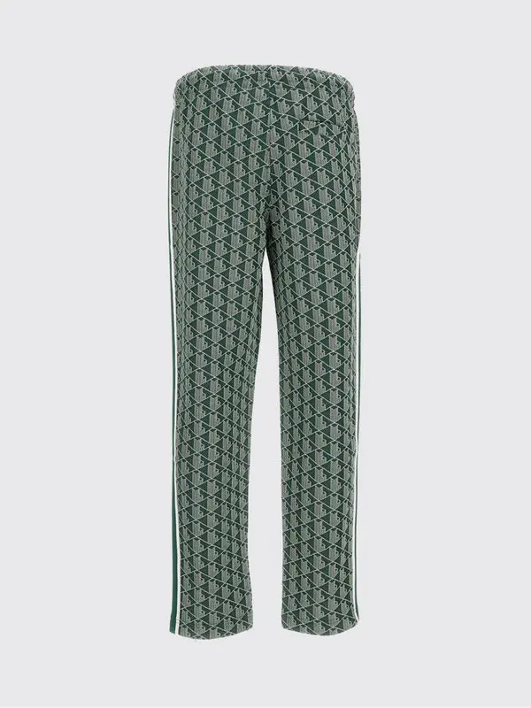 Lacoste Cotton Blend Jogging Pants With Graphic Logo Print - Green