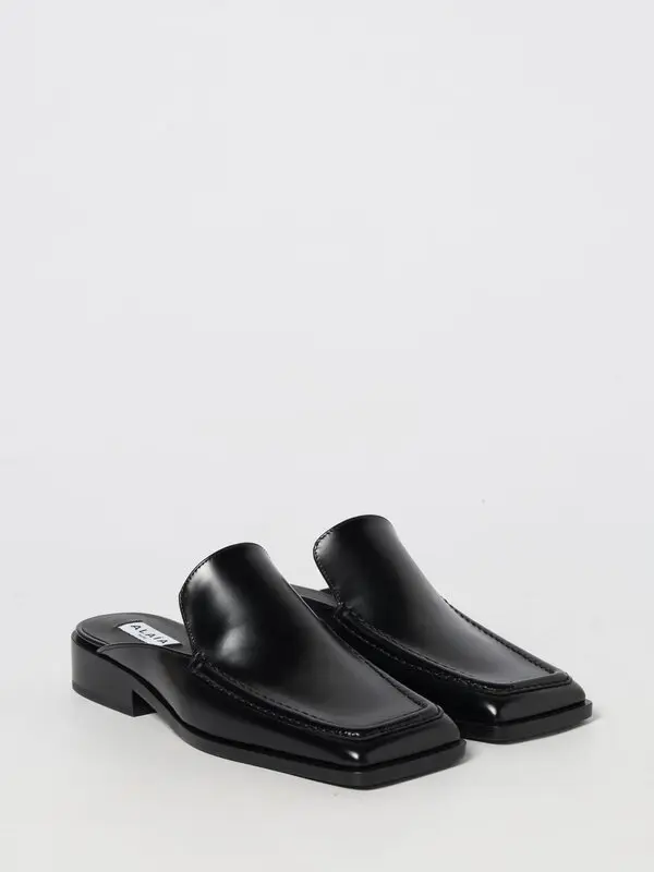 Alaïa Leather Square Toe Mule