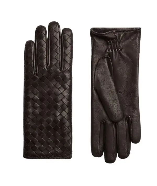 BOTTEGA  VENETA Intrecciato Nappa Leather Gloves - Fondant