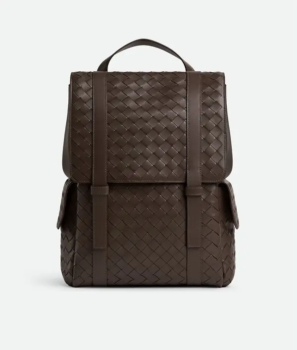 BOTTEGA  VENETA Intrecciato Leather Backpack - Old Wood