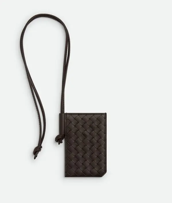 BOTTEGA  VENETA Intrecciato Piccolo Badge Holder - Fondant