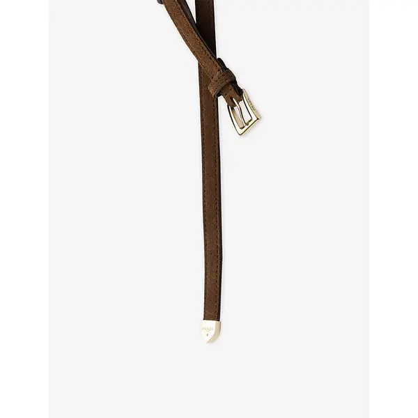 Prada Brand-engraved Suede Belt