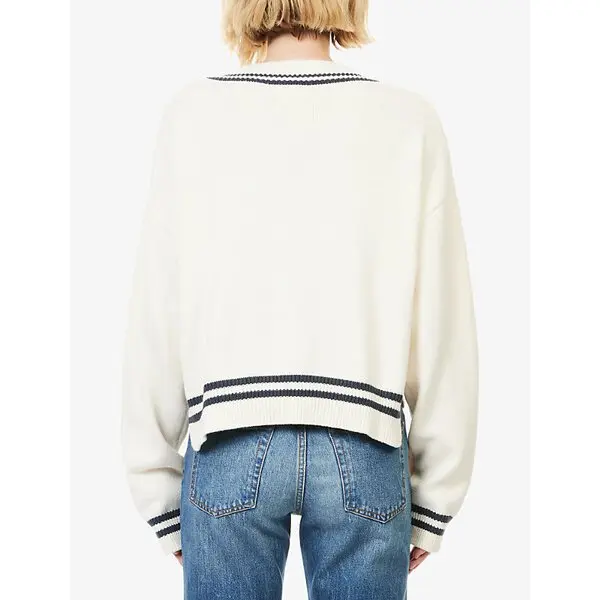 L.A-SPACE Romy Varsity Crop Knitted Jumper