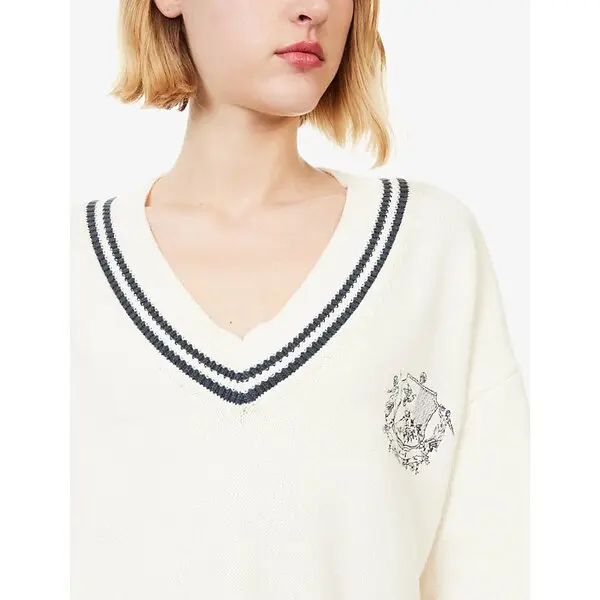 L.A-SPACE Romy Varsity Crop Knitted Jumper