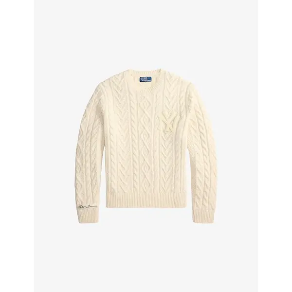 Polo Ralph Lauren Yankees Cable-knitted Wool-blend Jumper