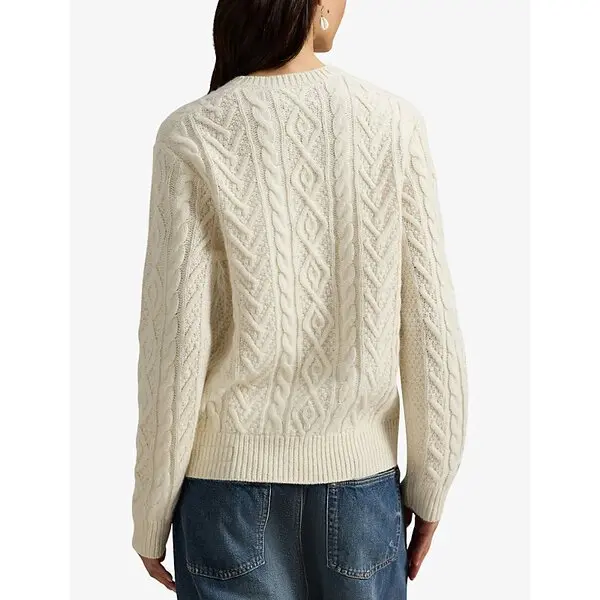 Polo Ralph Lauren Yankees Cable-knitted Wool-blend Jumper